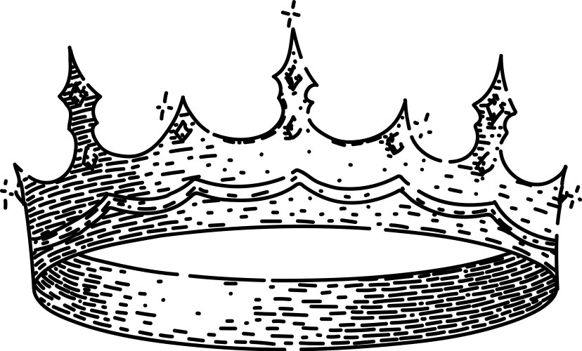 Prince crown queen sketch hand drawn Royalty Free Vector