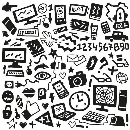 Computer doodles Royalty Free Vector Image - VectorStock
