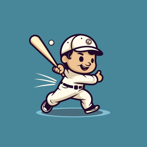 Cartoon baseball player running with ball Vector Image