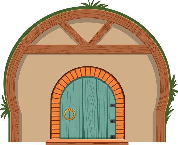 Hobbit house isolated on white background Vector Image