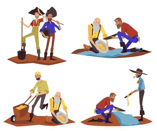 Hand drawn wild west cowboy elements piles Vector Image