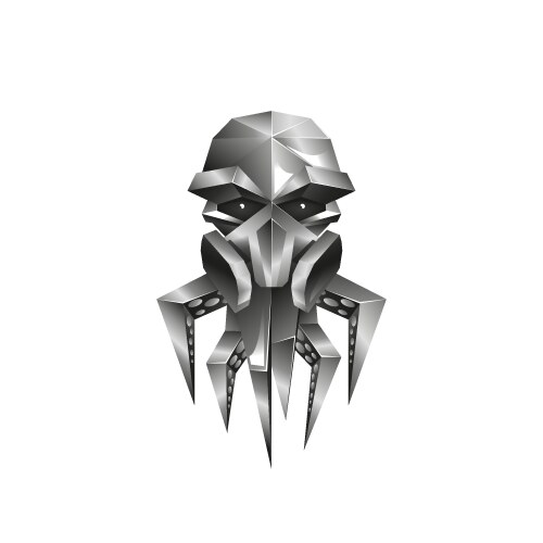 Metallic octopus in a gas mask icon Royalty Free Vector