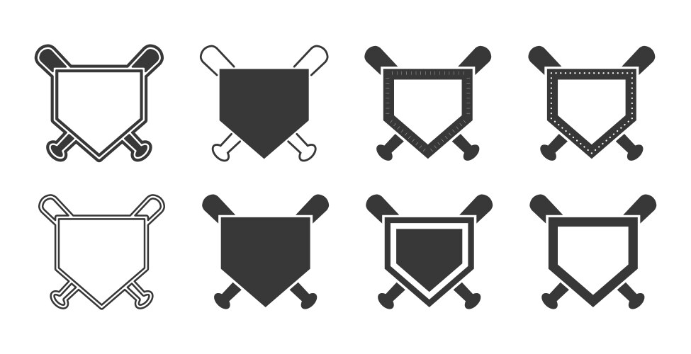 Baseball home plate icon template Royalty Free Vector Image