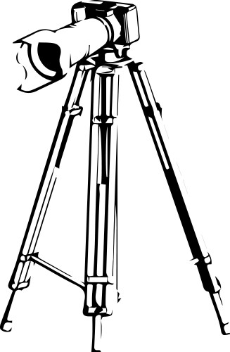 Camera on tripod with back side screen view Vector Image