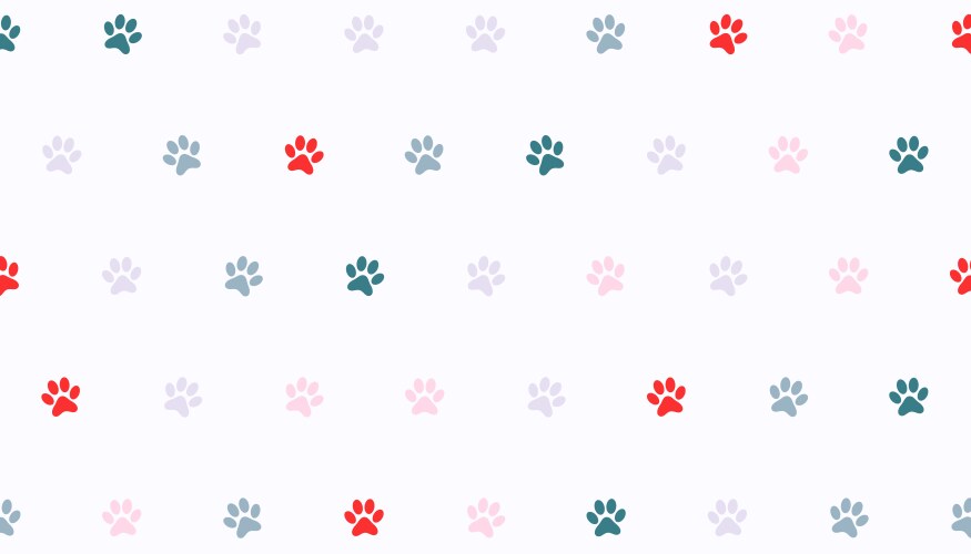 Puppy and kitten paw print pattern background Vector Image