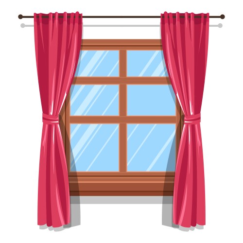 Cartoon window with curtains symbol icon design Vector Image