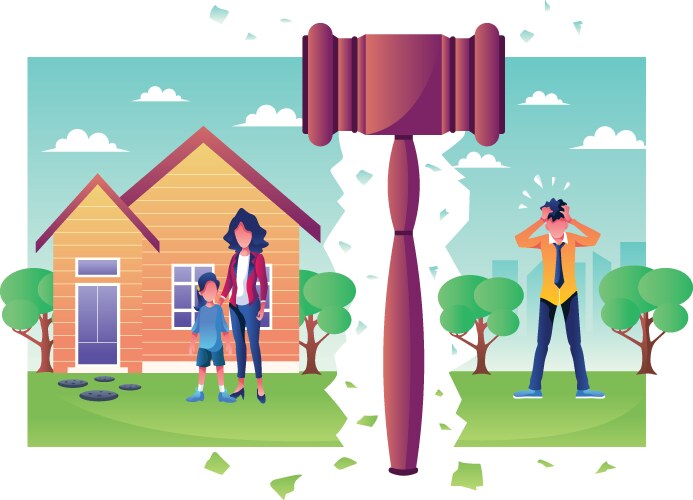 Family breakup divorcement concept emotional Vector Image