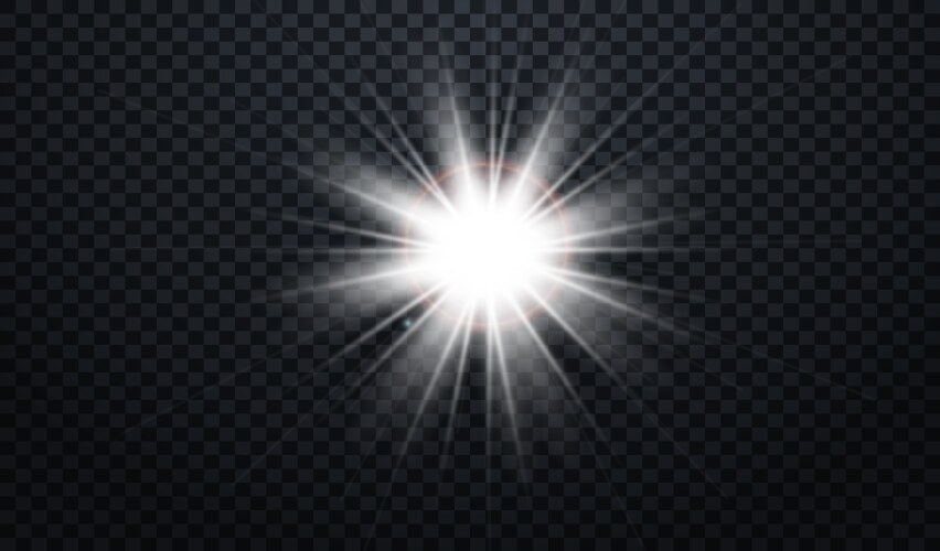 White beam lights spotlights transparent Vector Image