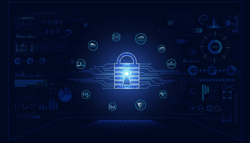 Technological security banner Royalty Free Vector Image