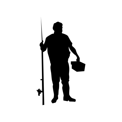 Angler silhouette Royalty Free Vector Image - VectorStock