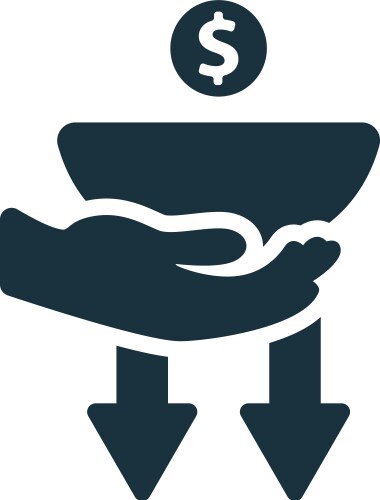 Poverty alleviation icon monochrome simple social Vector Image