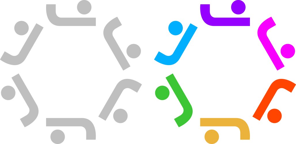 Colorful people team teamwork union logo Vector Image