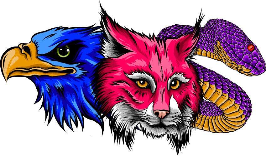 Lynx abstract neon multicolored portrait Vector Image
