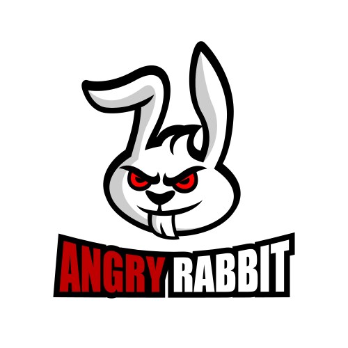 Mascot angry rabbit logo Royalty Free Vector Image