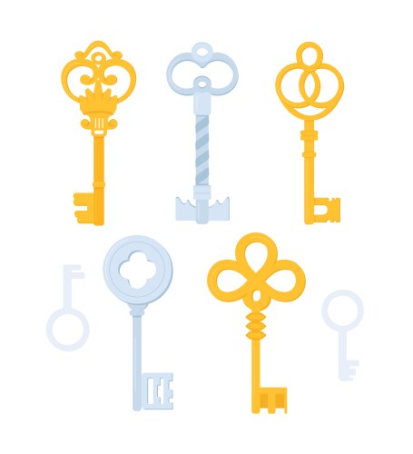 Medieval key vintage cartoon Royalty Free Vector Image