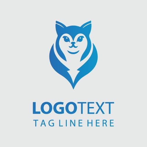 Pet cat logo Royalty Free Vector Image - VectorStock