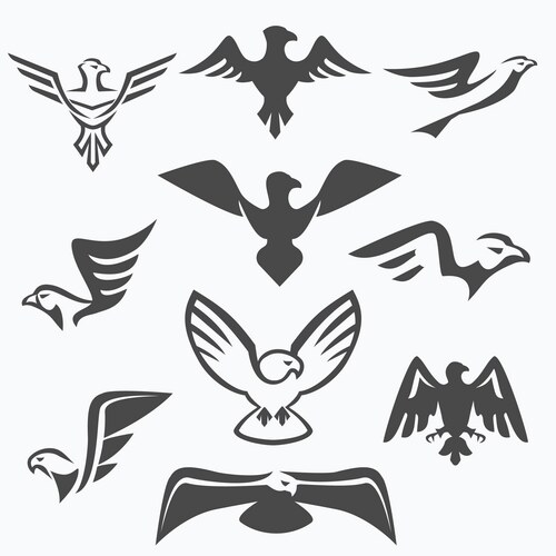 Eagle symbols and tattoo Royalty Free Vector Image