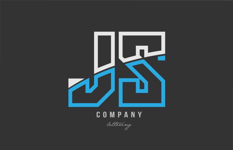 Alphabet letter combination js j s with grunge Vector Image