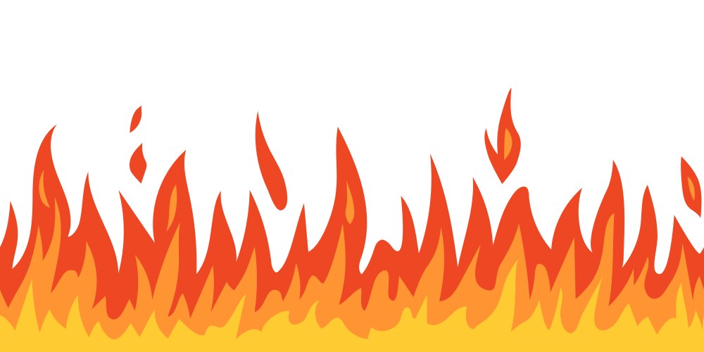 Cartoon fire flames set isolated on white Vector Image
