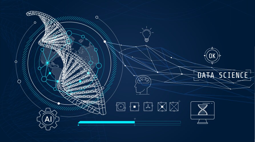 Artificial intelligence and machine learning logo Vector Image