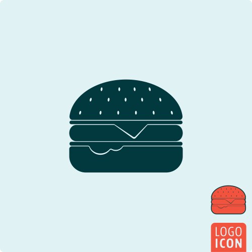 Fast food burger and drink icon Royalty Free Vector Image