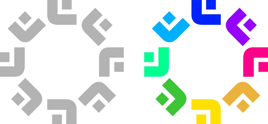 Colorful people team teamwork union logo Vector Image