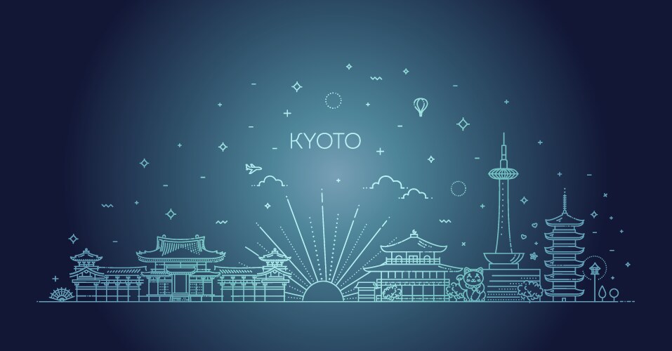 Tourist attractions of kyoto Royalty Free Vector Image