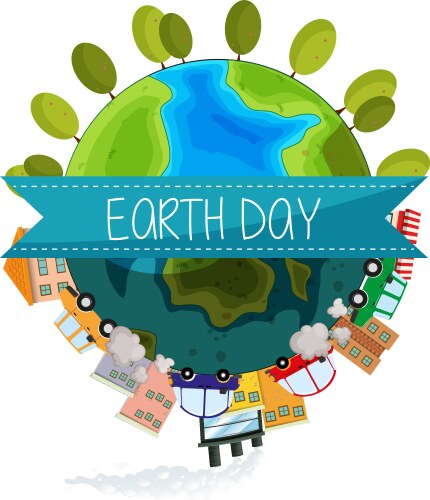 A polluted earth icon Royalty Free Vector Image