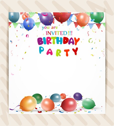 Festive happy birthday card template Royalty Free Vector