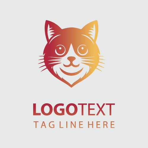 Pet cat logo Royalty Free Vector Image - VectorStock