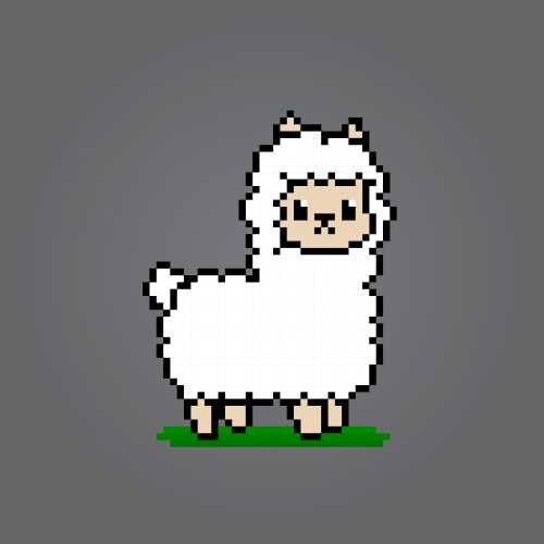 Pixel sheep image for 8 bit game assets Royalty Free Vector