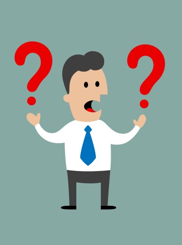 Icon of thinking man with question mark in think Vector Image