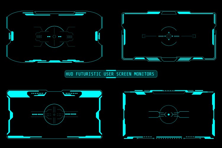Hud futuristic info boxes and interface borders Vector Image