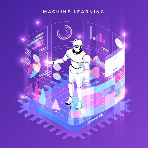 Machine learning algorithm big data visualization Vector Image