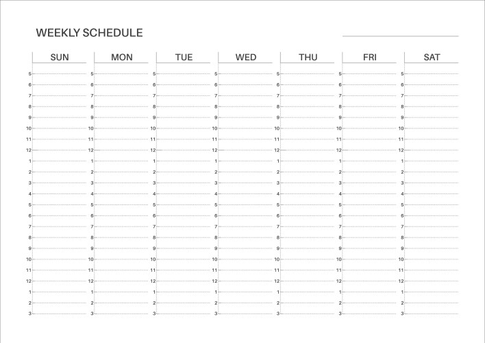 Weekly printable planner schedule template Vector Image