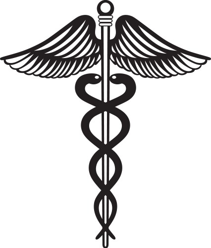 Caduceus medical symbol Royalty Free Vector Image