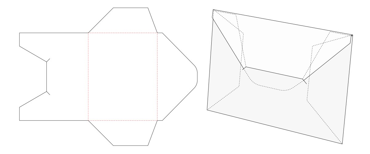 Envelope fold template Royalty Free Vector Image