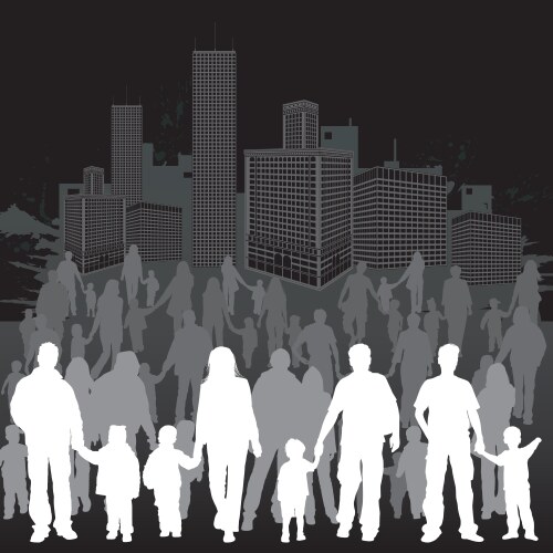 Family silhouettes Royalty Free Vector Image - VectorStock