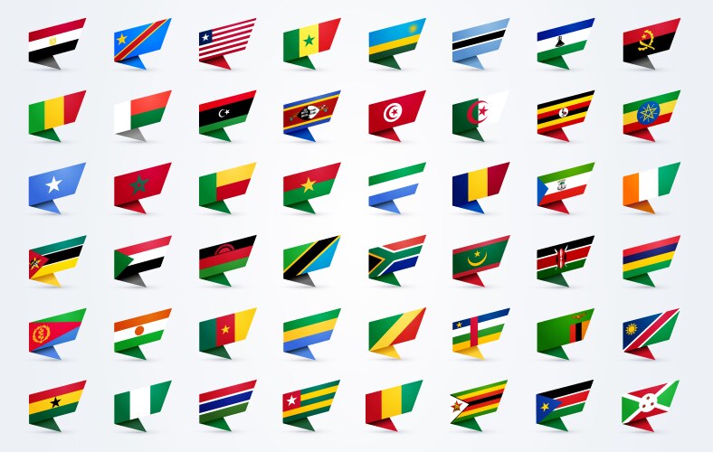 Asia flag pin set Royalty Free Vector Image - VectorStock