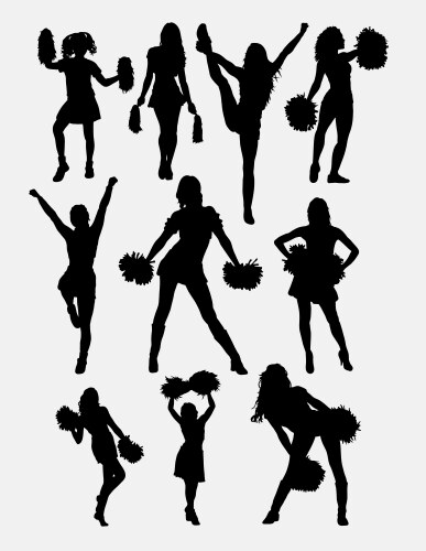 Cheerleader Silhouette Vector Images (over 1,000)