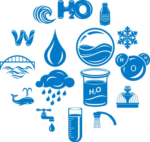 Water symbol set Royalty Free Vector Image - VectorStock