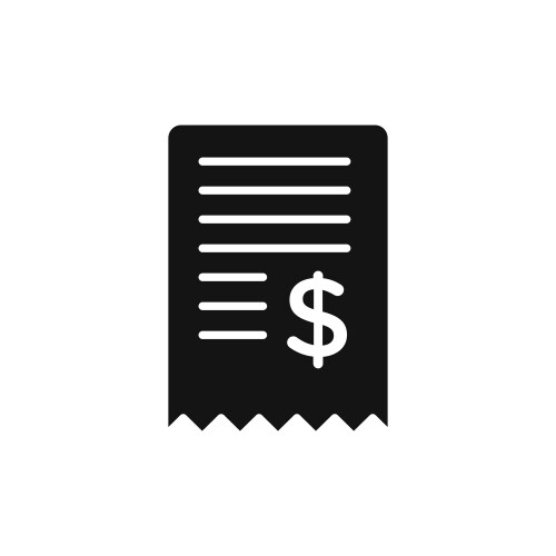 Receipt icon set tax payment symbol order Vector Image