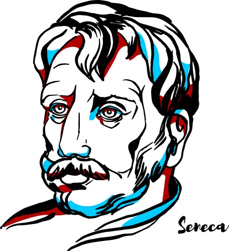 Sophocles line art portrait Royalty Free Vector Image