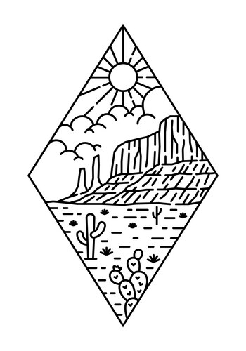 Beautiful nature line art Royalty Free Vector Image