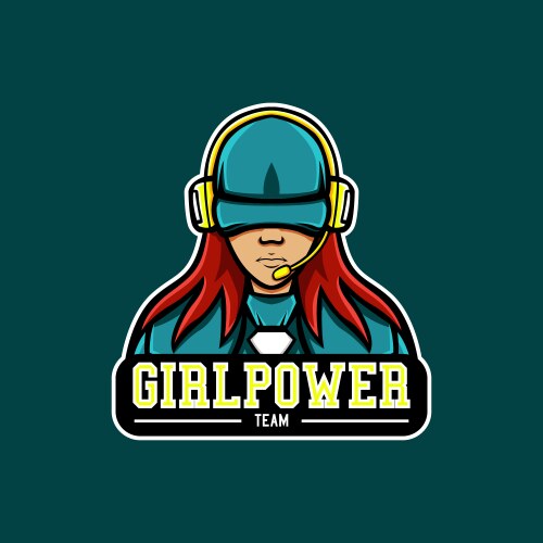 Girl army mascot logo with gun sexy soldier Vector Image