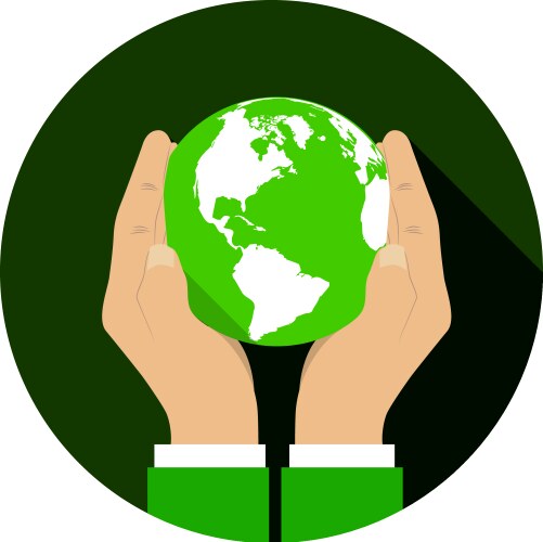 Hands globe Royalty Free Vector Image - VectorStock