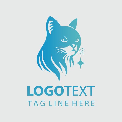 Pet cat logo Royalty Free Vector Image - VectorStock