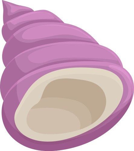 Empty seashell lying on white background Vector Image