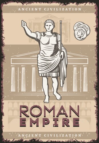 Vintage monochrome roman empire labels set Vector Image