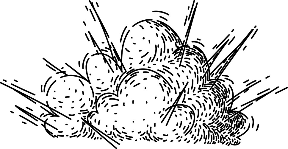 Explode bomb sketch hand drawn Royalty Free Vector Image